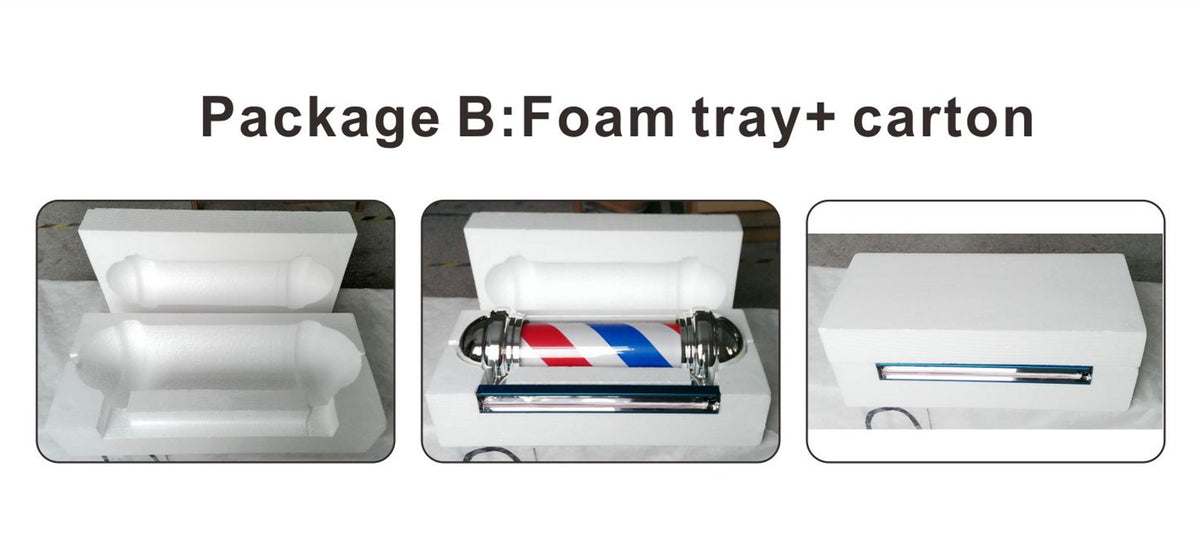 Poteau de barbier à LED rotatif étanche chromé 28' #3 – Milo Salon ...